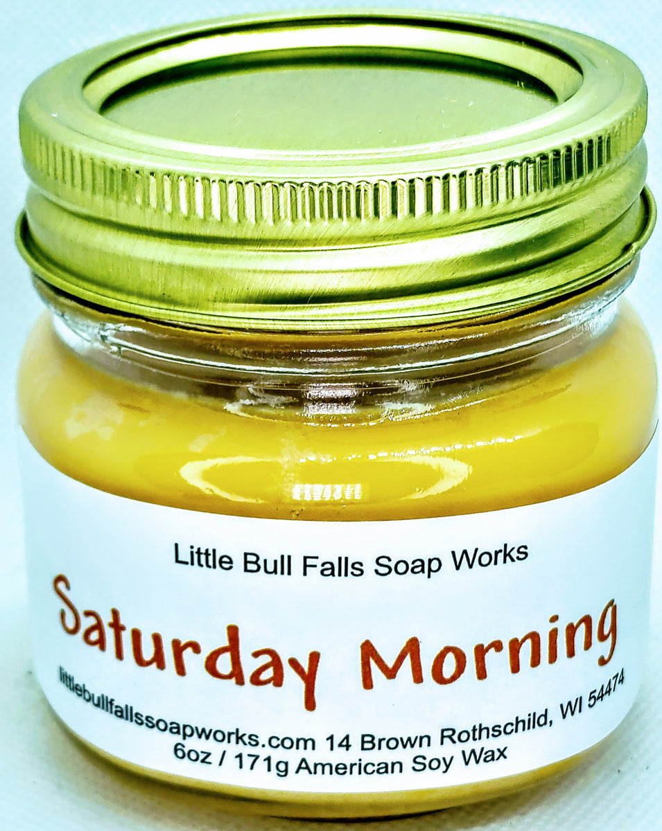 Saturday Morning Soy Wax Mason Jar Candle – Little Bull Falls Soap Works